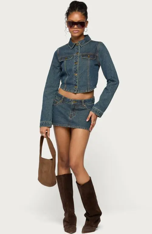EDIKTED Dayla Cropped Denim Jacket