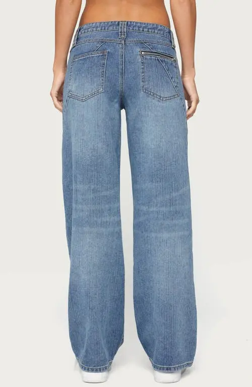 EDIKTED Faya Low Rise Baggy Wide Leg Jeans
