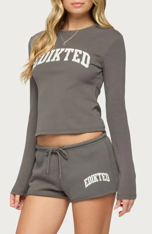 EDIKTED Sporty Babe Graphic Long Sleeve T-shirt