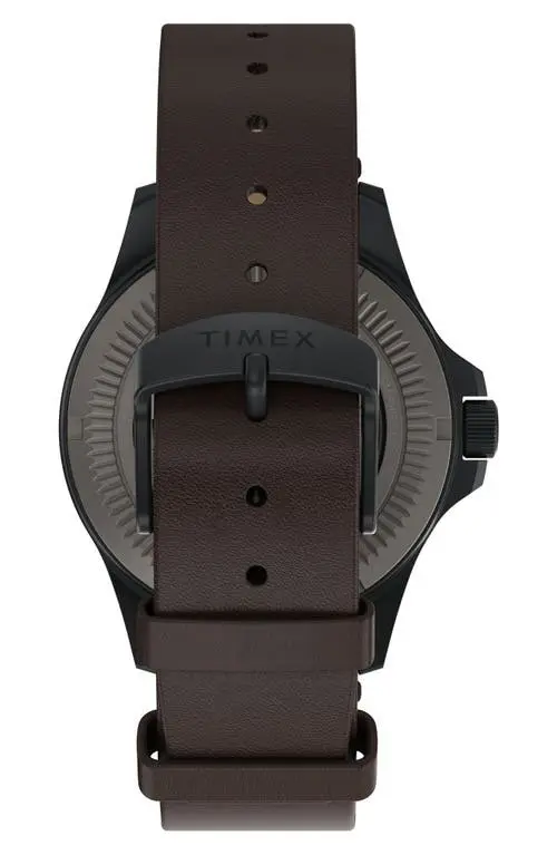 Timex® Expedition North Field Post Automatic Leather Strap Watch