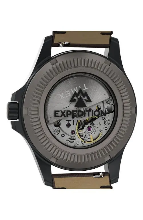 Timex® Expedition North Field Post Automatic Leather Strap Watch