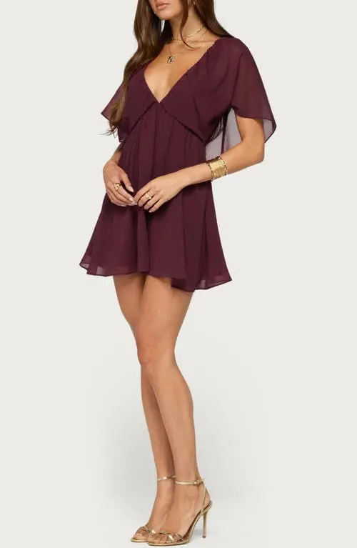 EDIKTED Rosalee Chiffon Babydoll Minidress