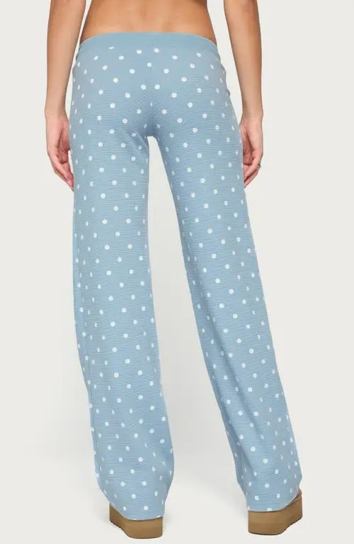 EDIKTED Dilly Polka Dot Waffle Pants
