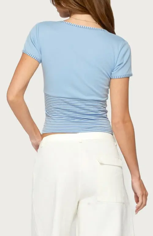 EDIKTED Yanel Striped V-neck T-shirt