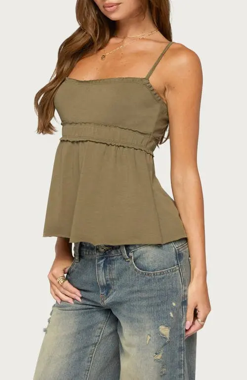 EDIKTED Zepher Lettuce Trim Camisole - Olive