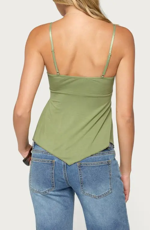 EDIKTED Rania Sequin Butterfly Handkerchief Hem Tank