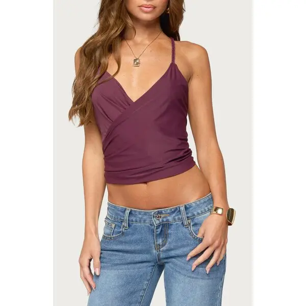 EDIKTED Tippie Open Back Cowl Neck Tank