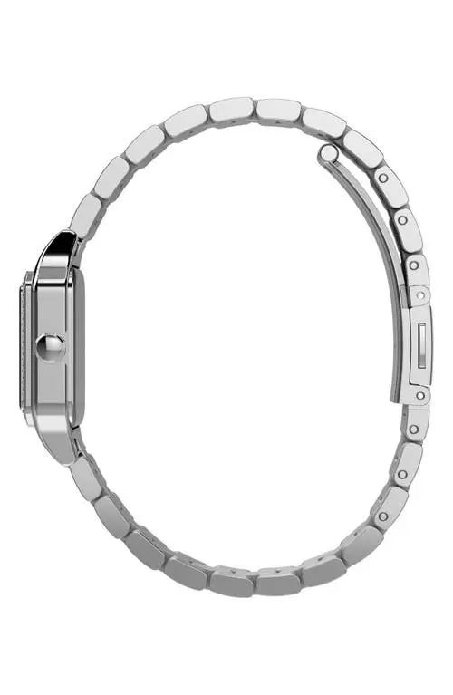 Timex® Addison Crystal Bezel Bracelet Watch - Silver