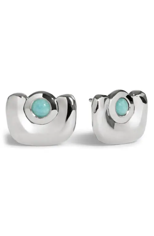 Monica Vinader Amaia Sterling Silver Amazonite Stud Earrings