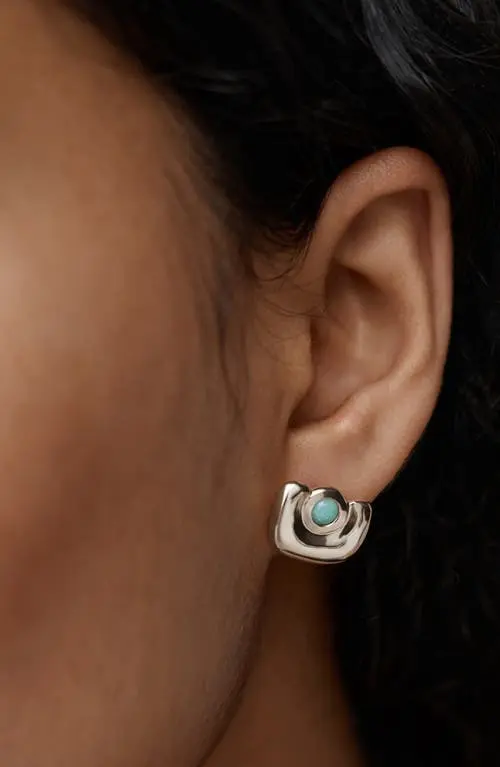 Monica Vinader Amaia Sterling Silver Amazonite Stud Earrings