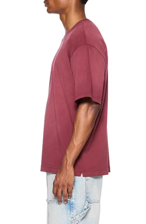 L/AB C/O OFF-WHITE Diag Garment Wash Graphic T-shirt - Red Dahlia