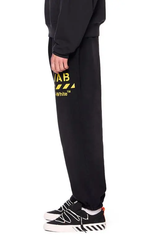 L/AB C/O OFF-WHITE Diag Garment Cotton Washed Joggers - Black