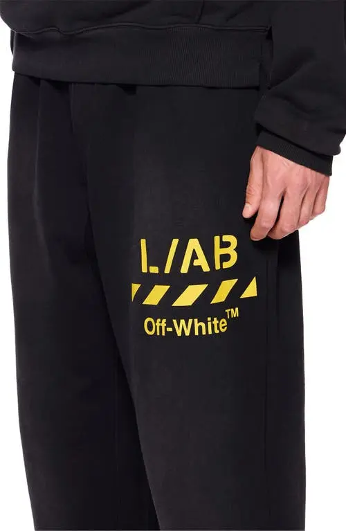L/AB C/O OFF-WHITE Diag Garment Cotton Washed Joggers - Black