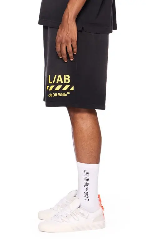 L/AB C/O OFF-WHITE Diag Garment Wash Shorts