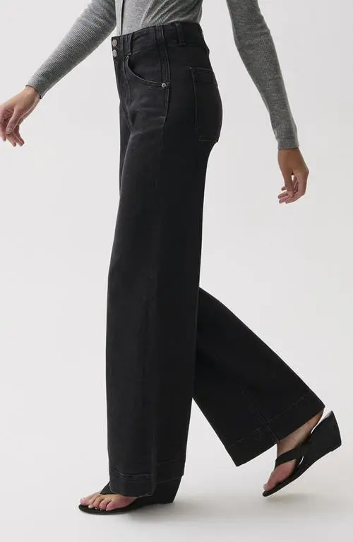 PISTOLA Lana Double Button High Waist Wide Leg Jeans