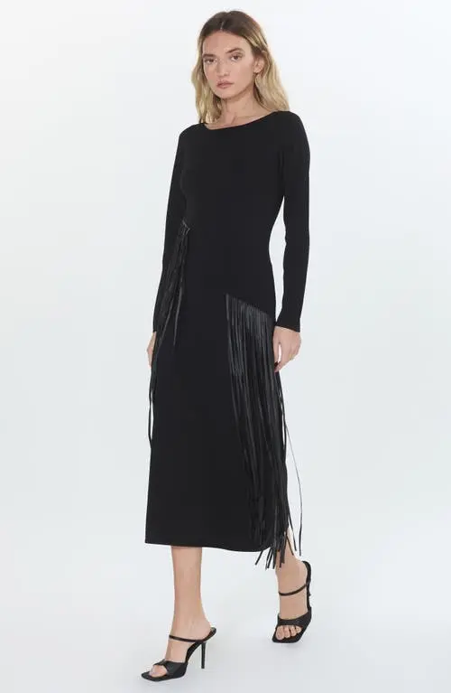 CIEBON Jessica Fringe Long Sleeve Midi Dress