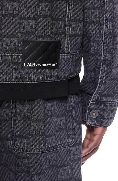 L/AB C/O OFF-WHITE Logo Print Jeans