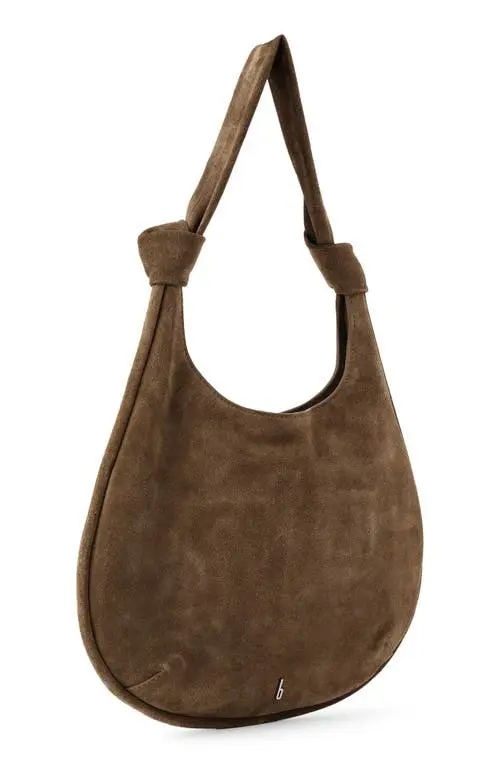 BEHNO Ina Potli Medium Suede Hobo - Palm