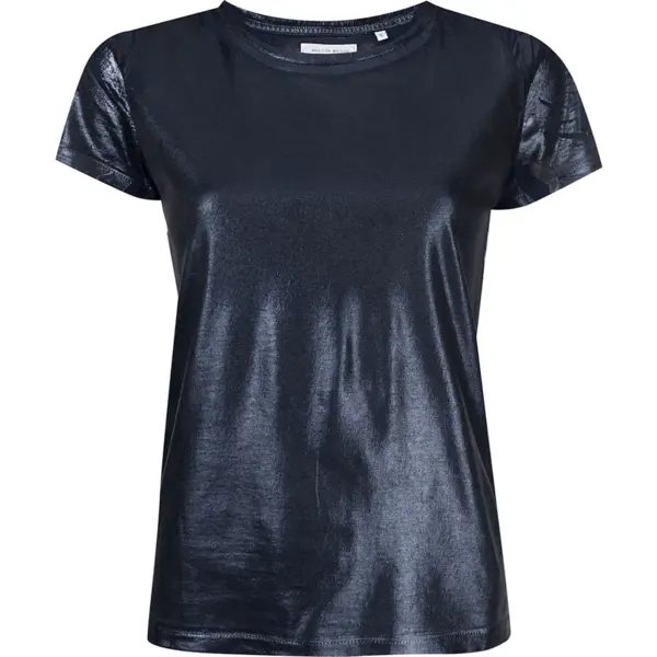 MADISON MAISON Metallic Coated Cotton T-shirt - Navy/navy