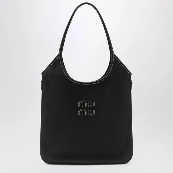 Miu Miu Ivy Handbag In Leather - Black