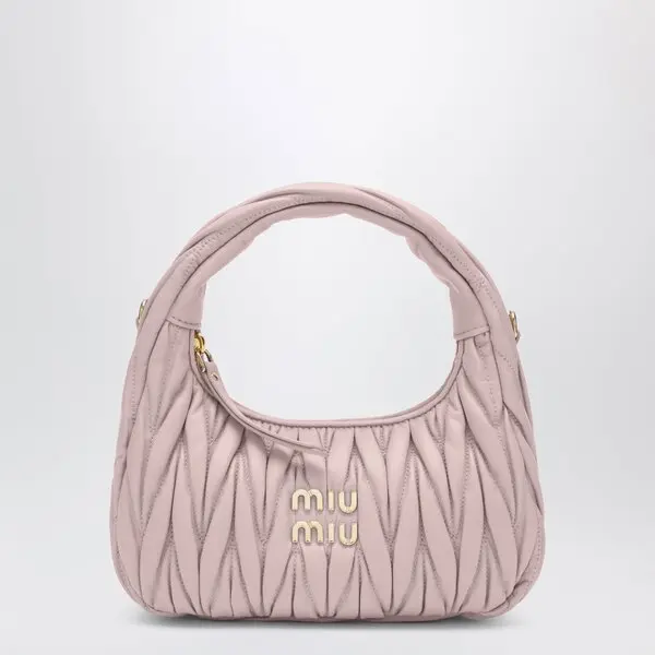 Miu Miu Small Alabastro Miu Wander Bag In Matelasse Leather - Pink
