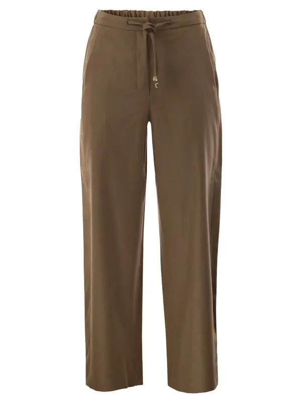 Max Mara Smmfloria Virgin Wool Stretch Trousers With Drawstring Waist