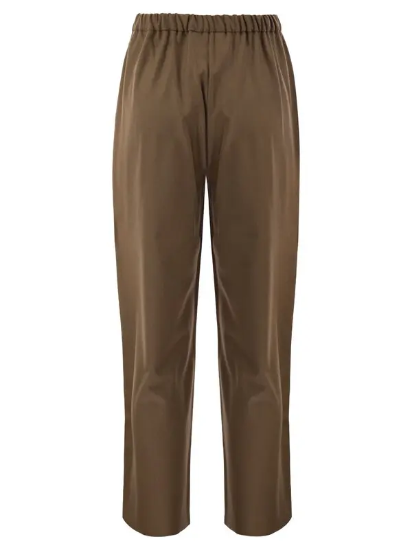 Max Mara Smmfloria Virgin Wool Stretch Trousers With Drawstring Waist