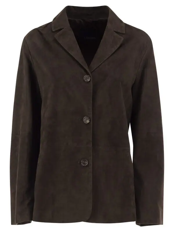 Max Mara Smmancora Single-breasted Suede Jacket - Espresso