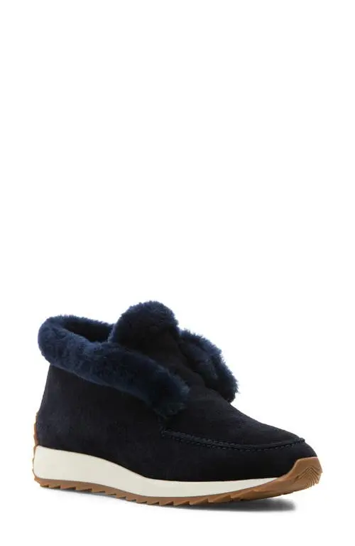 275 CENTRAL Quebec Faux Fur Trim Bootie - Navy