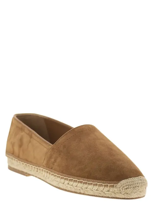 Brunello Cucinelli Washed Suede Espadrilles With Beading
