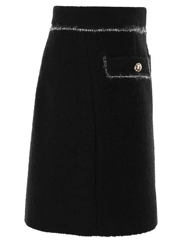 FAY Wool Short Skirt - Black
