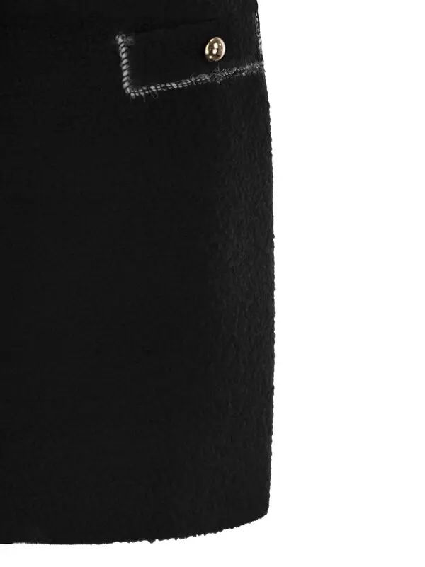 FAY Wool Short Skirt - Black