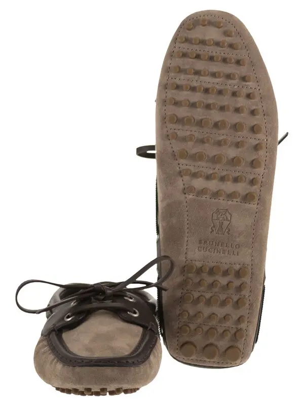 Brunello Cucinelli Suede Sabot Loafers With Jewellery - Brown
