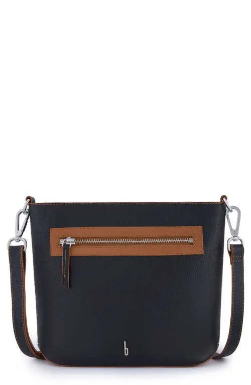 BEHNO Elizabeth Leather Crossbody Bag - Black/tan