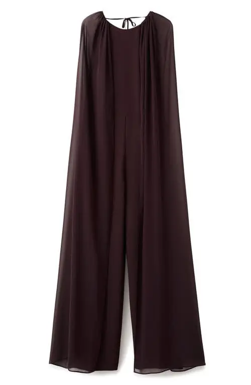 Mango Capelet Sleeve Wide Leg Jumpsuit