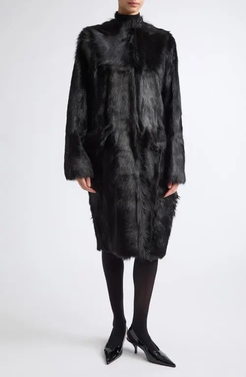 TOTEME Structured Genuine Shearling Coat - Black