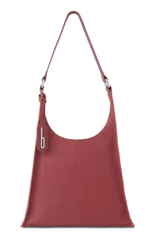 BEHNO Winnie Pebbled Leather Shoulder Bag - Cherry