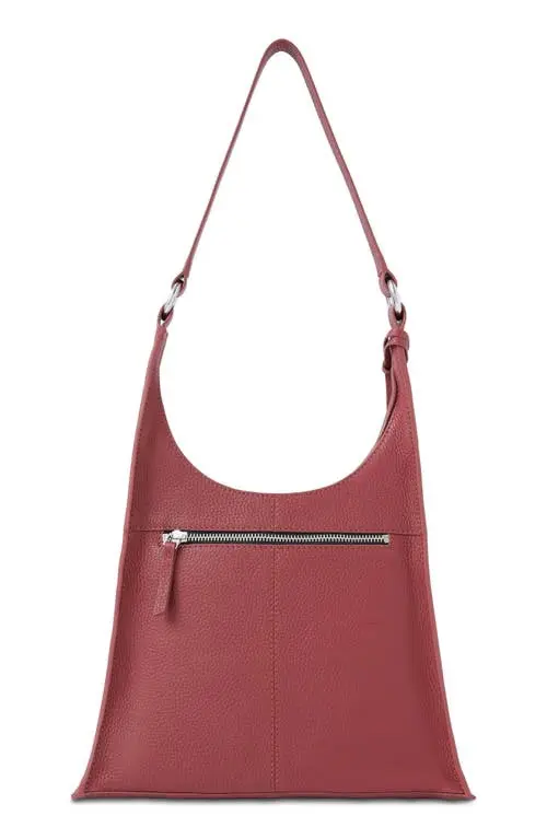 BEHNO Winnie Pebbled Leather Shoulder Bag - Cherry