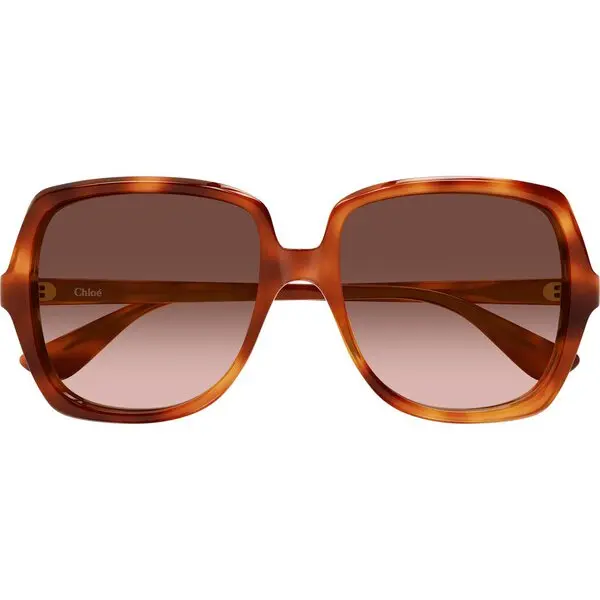 Chloé 59mm Square Gradient Sunglasses - Havana