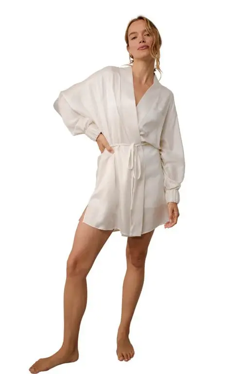Lunya Washable Silk Robe - Tranquil White