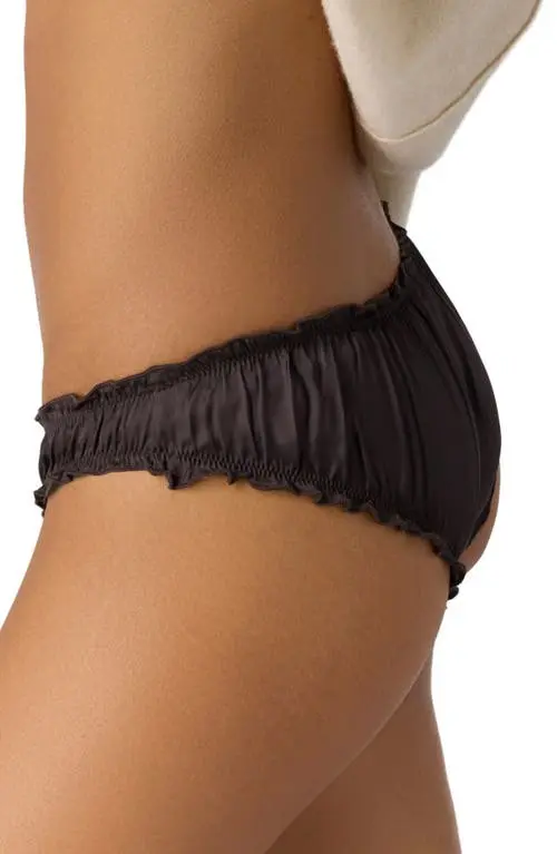 Free People Sleigh All Day Ruched Bikini Briefs - Deep Fudge