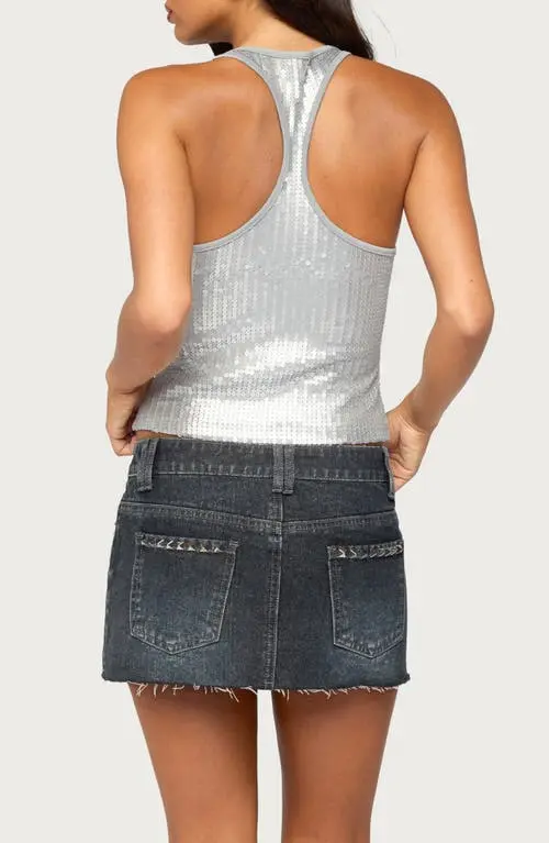 EDIKTED Dyla Sequin Racerback Tank Top