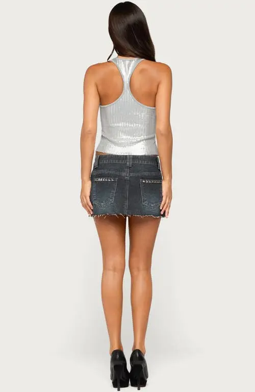 EDIKTED Dyla Sequin Racerback Tank Top