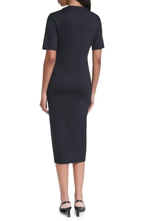 Karl Lagerfeld Paris Button Front Midi Knit Dress