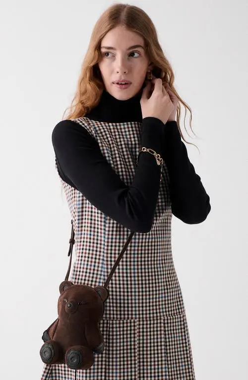 Kate Spade New York Monsters Mixed Material Teddi Leather Crossbody Bag