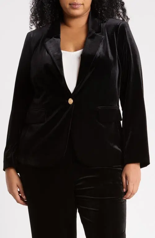 TAHARI ASL Velvet One-button Blazer