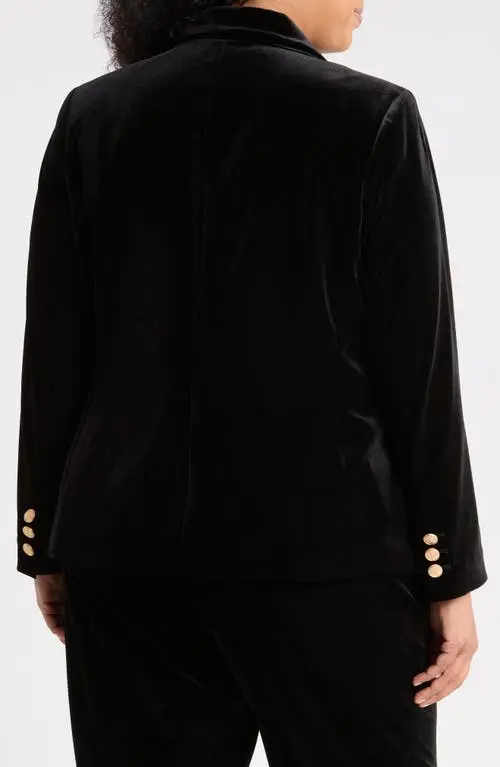 TAHARI ASL Velvet One-button Blazer