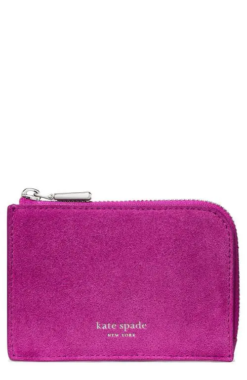 Kate Spade New York Mini Suede Zip Card Case - Beet