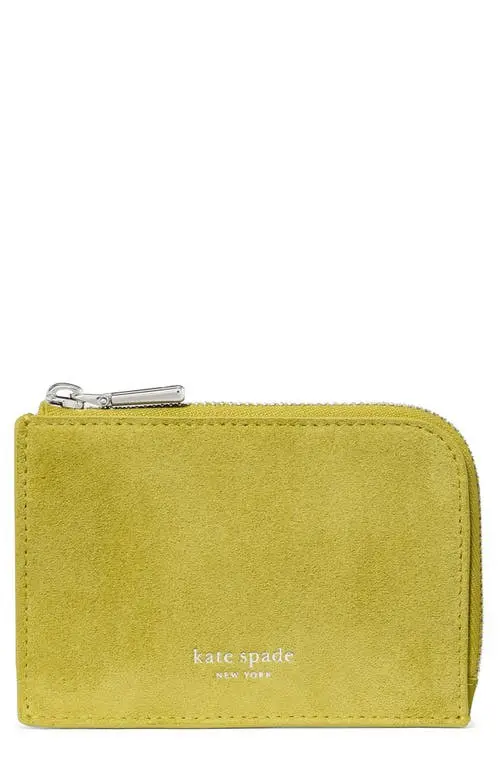 Kate Spade New York Mini Suede Zip Card Case - Laurel Leaf