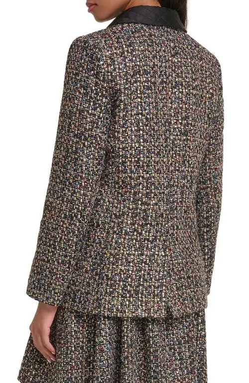 Karl Lagerfeld Paris Quilted Accent Tweed Jacket